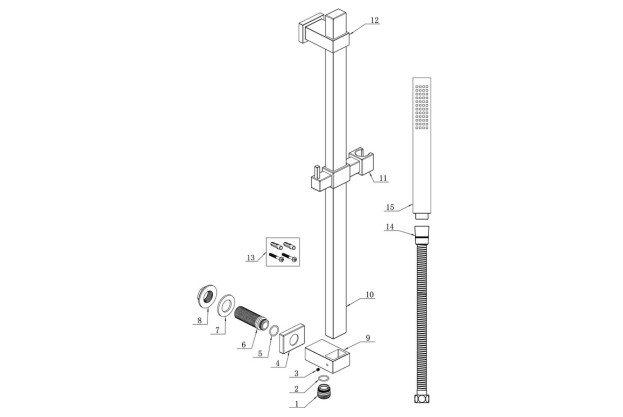 Square Premium Slider Rail Kit w/Elbow