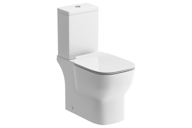 Vigo Close Coupled Open Back WC & Soft Close Seat