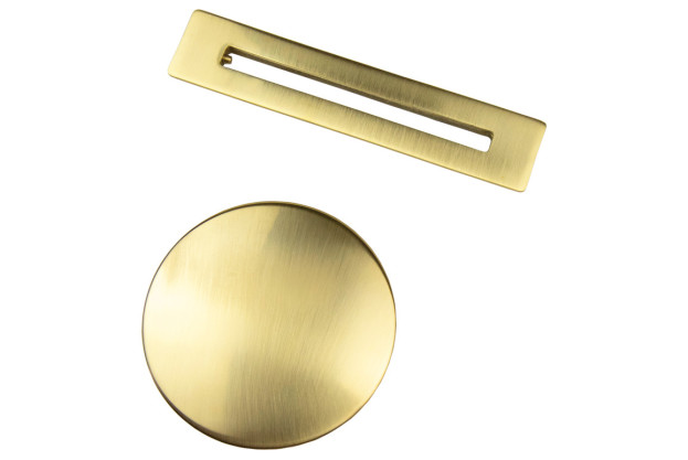 Floor Standing Bath Overflow & Waste Cover - Brushed Brass