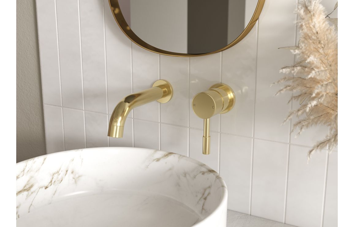 Sienna Basin Mixer & Waste - Brushed Brass